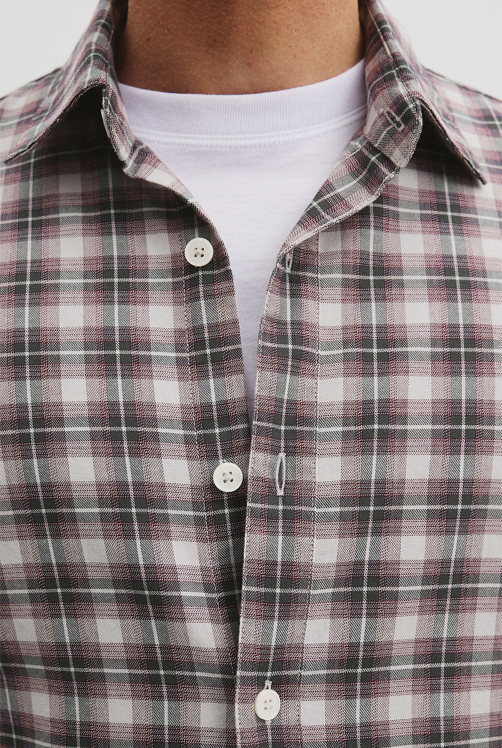 Oxblood Regular Fit Australian Good Earth Cotton Flannel Shirt - Casual ...