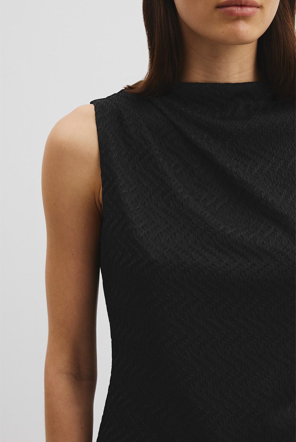 Black Pattern Mesh Top - T-Shirts & Tops | Country Road