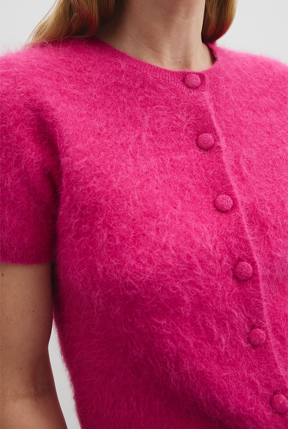 Raspberry High Pile Knit Cardigan - Work | Country Road