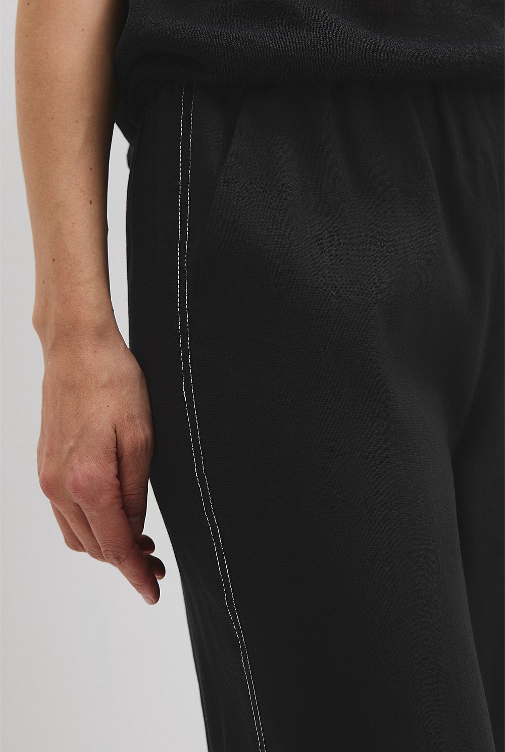 Black Side Stitch Pant - Pants | Country Road