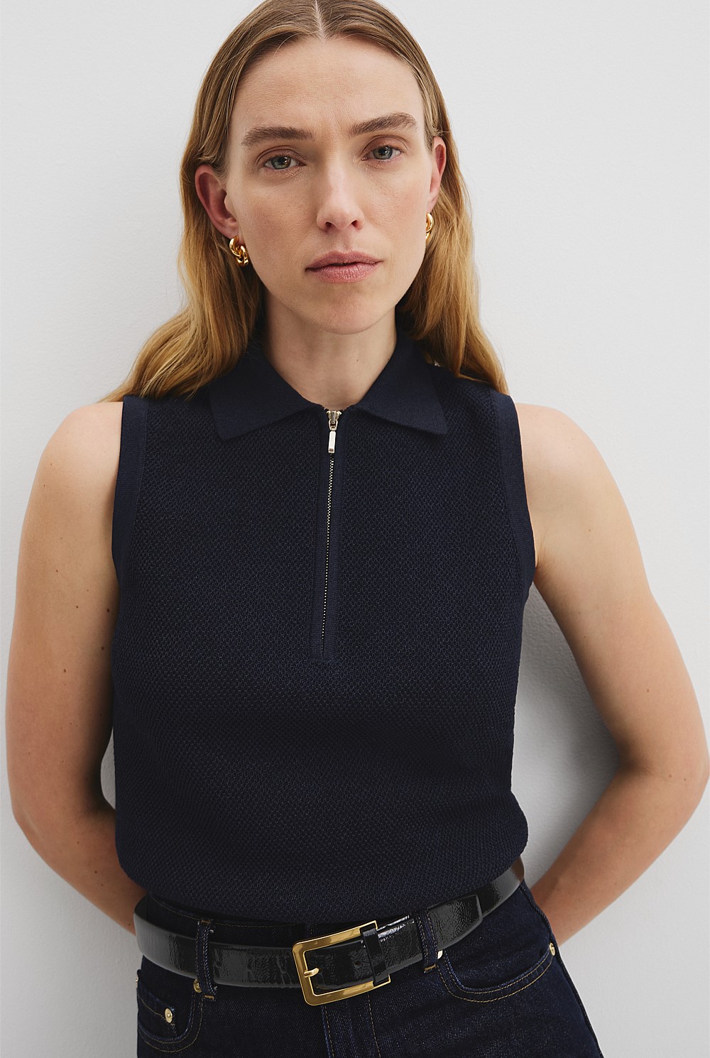 Twilight Fine Mesh Knit Tank - Knitwear | Country Road