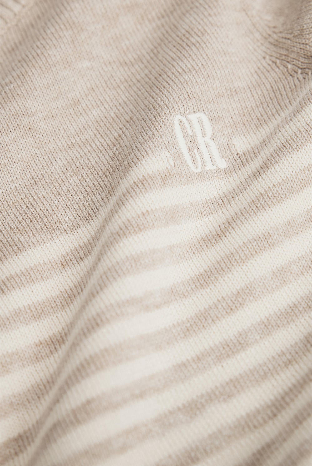 Stone Marle Stripe Country Road Logo Knit - Knitwear | Country Road
