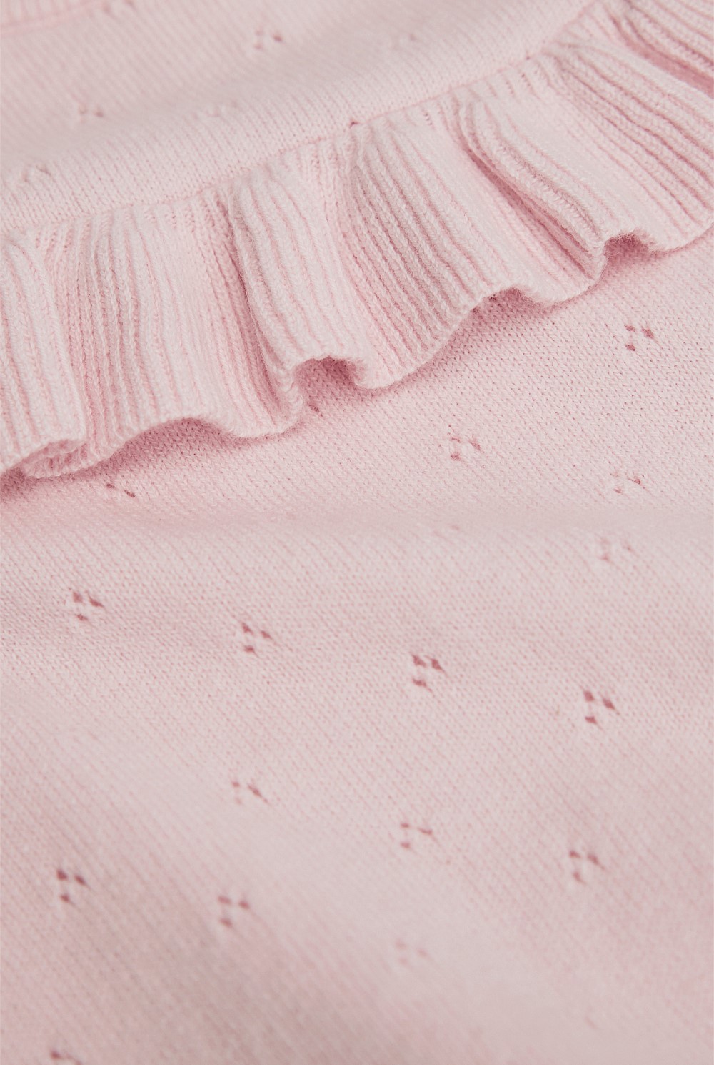 Playful Pink Frill Neck Knit Pullover - Knitwear | Country Road