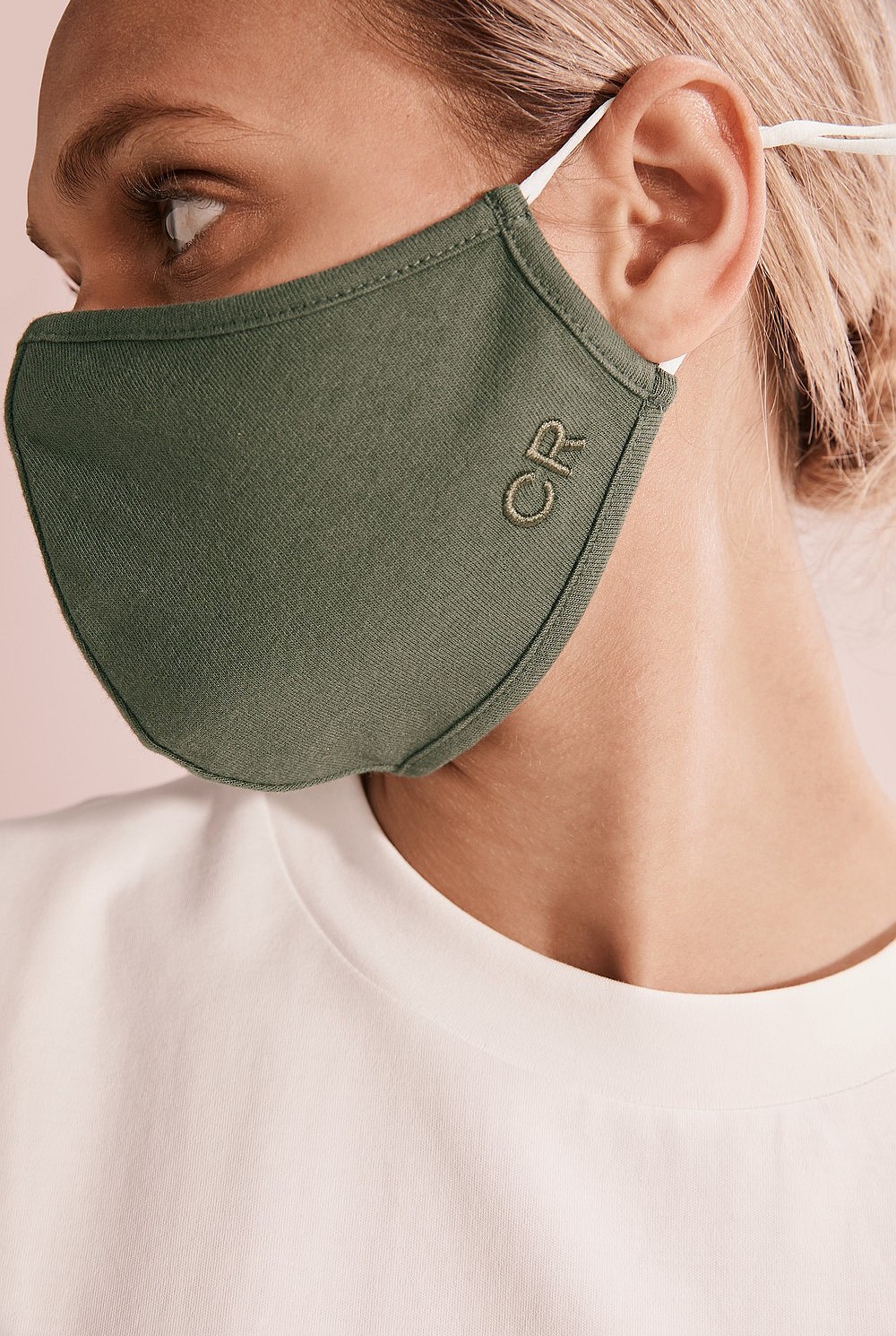 Moss Green CR Embroidered Cotton Mask - Hats, Scarves & Gloves ...