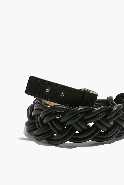 Black Weaved Tube Belt - Belts | Country Road