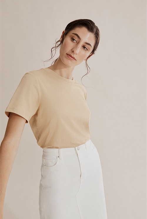 Macadamia Basic Australian Cotton T-Shirt - T-Shirts & Tops | Country Road