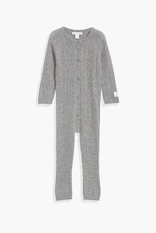 Grey Marle Cable Knit Jumpsuit - Jumpsuits & Bodysuits | Country Road