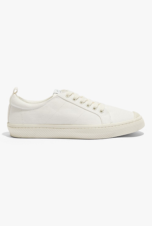 White Organically Grown Cotton Sneaker - Casual Shoes | Country Road