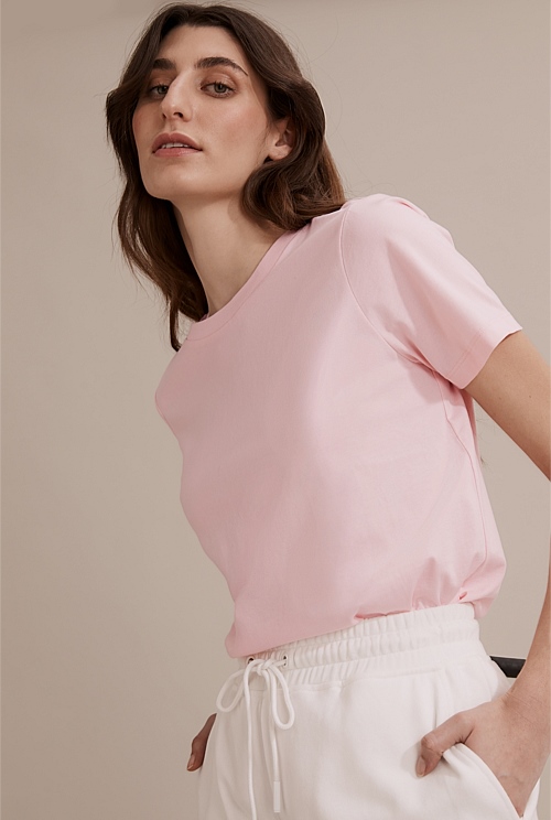 Blush Australian Cotton Basic T-Shirt - Australian Grown | Country Road