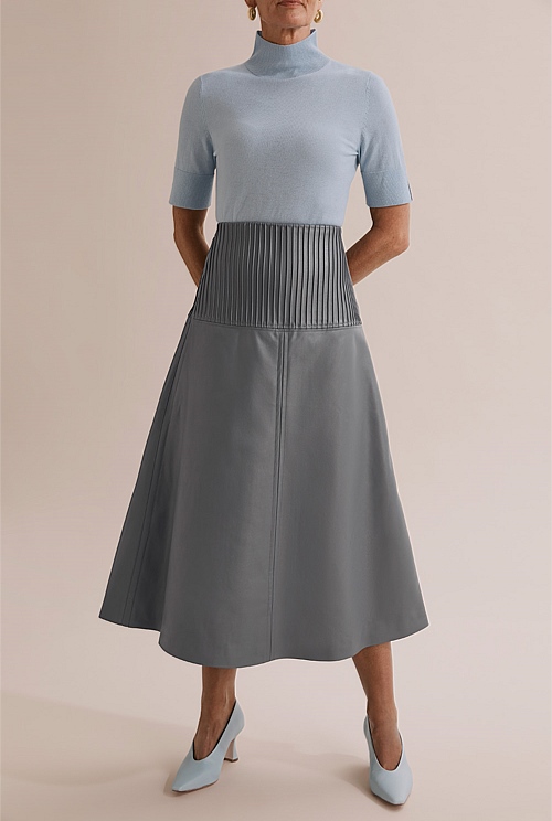 Slate Panelled A-Line Skirt - Skirts | Country Road