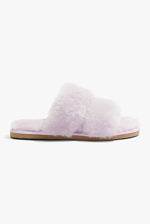 Dusty Lilac Australian Shearling Double Slide - Organically Grown or ...