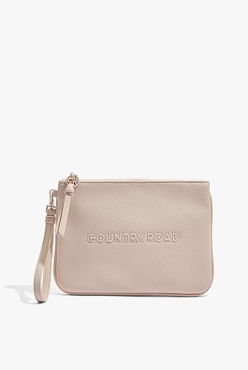 Antique White Branded Zip Pouch - Wallets & Pouches | Country Road