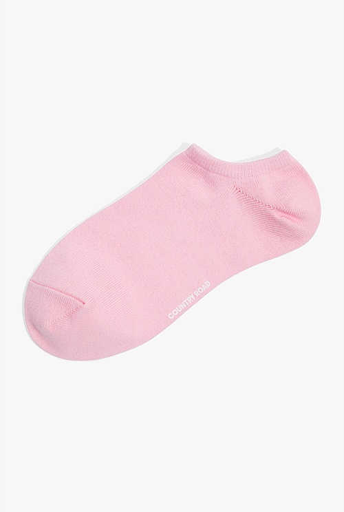 Sugar Pink Australian Cotton Sneaker Sock - Socks & Tights | Country Road
