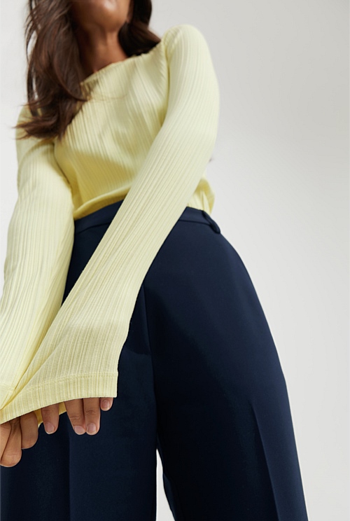 Zest Long Sleeve Rib Top - T-Shirts & Tops | Country Road