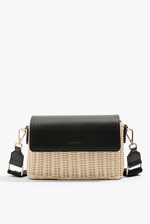 Black Rattan Crossbody Bag - Bags | Country Road