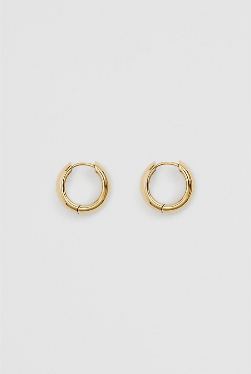 Gold Tarnish-Resistant Large Wide Hoop - Earrings | Country Road