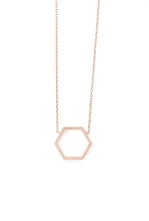 Rose Gold Geometric Hexagon Necklace - Necklaces | Country Road