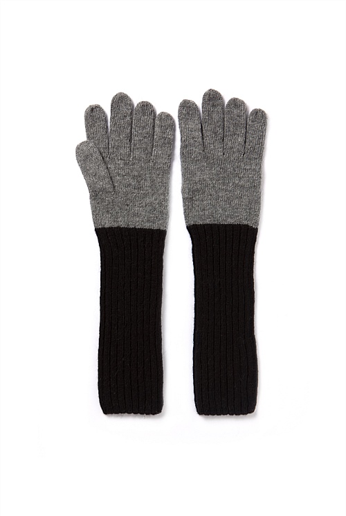 Grey Colour Block Gloves - Accessories | Country Road