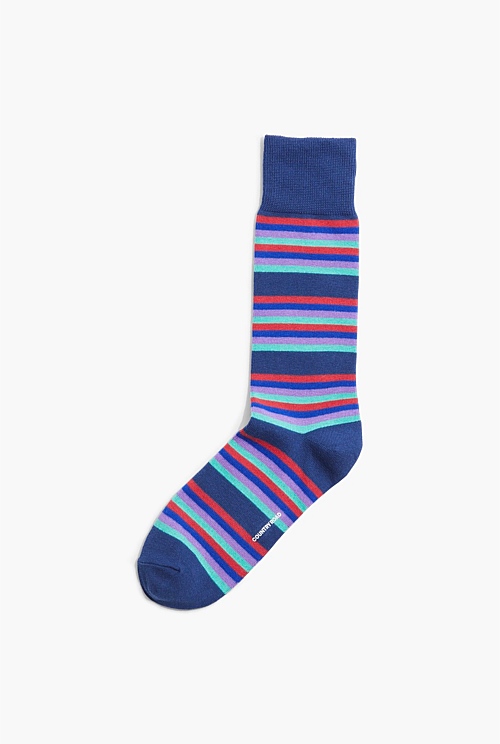 Multicolour Block Stripe Sock - Socks | Country Road