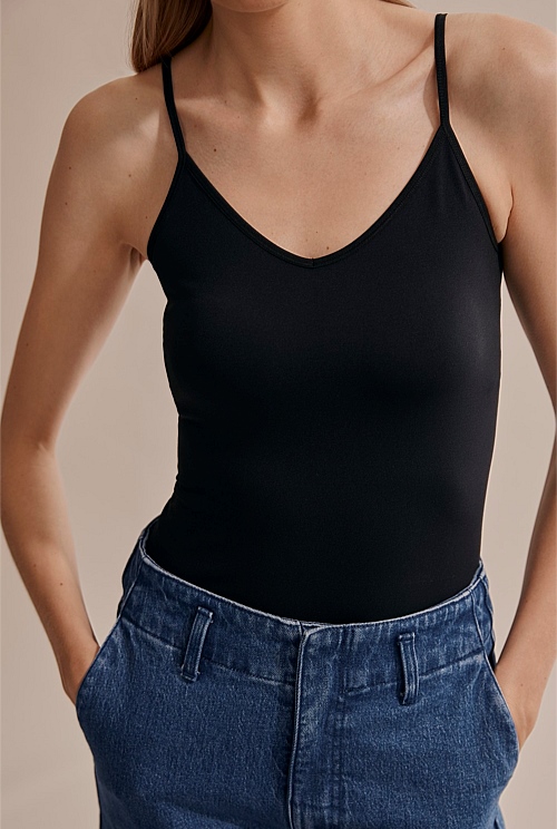 Black Seamfree Reversible Cami - T-Shirts & Tops | Country Road