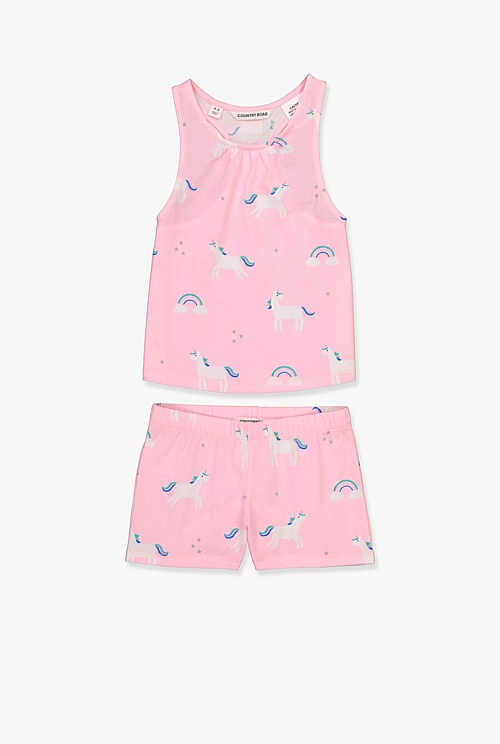 Pale Pink Unicorn Pyjama Set - Sleepwear | Country Road