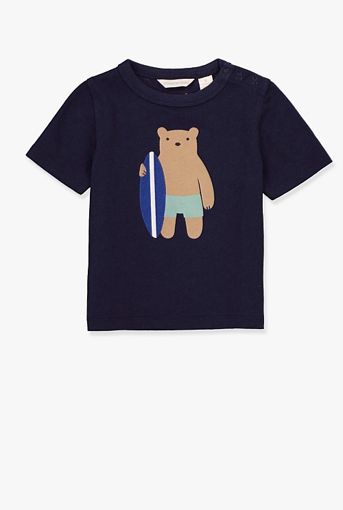 Navy Surf Bear T-Shirt - T-Shirts | Country Road