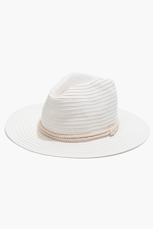 White Rope Trim Trilby - Hats, Scarves & Gloves | Country Road