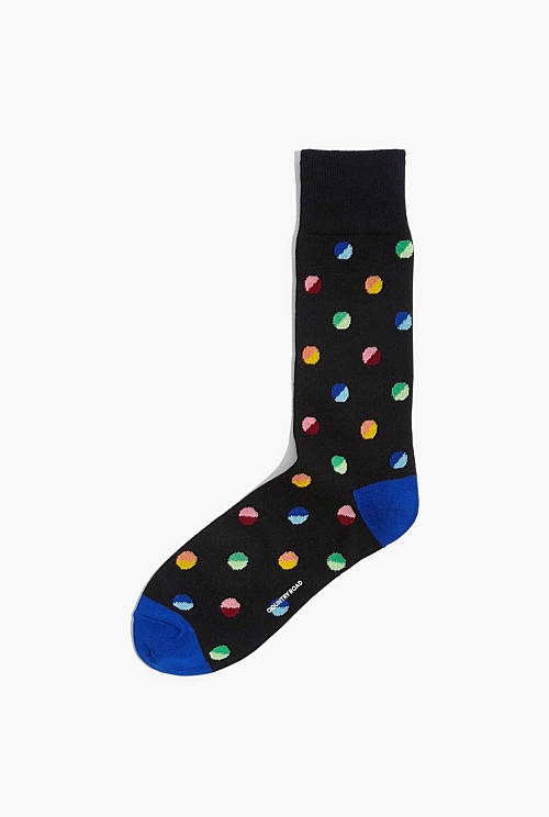 Black Split Dot Sock - Socks | Country Road
