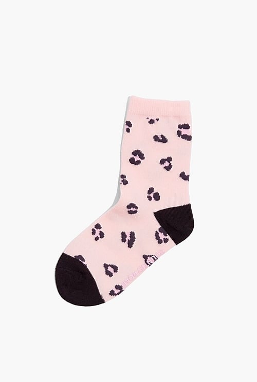 Pale Pink Leopard Sock - Accessories | Country Road