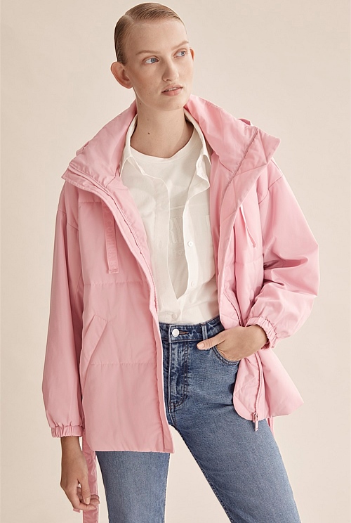 Soft Pink Recycled Polyester Spray Jacket - Jackets & Coats | Country Road