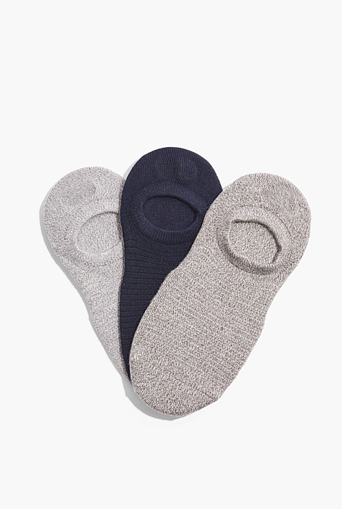 Navy Ribbed Secret Sock Pack of 3 - Socks & Tights | Country Road