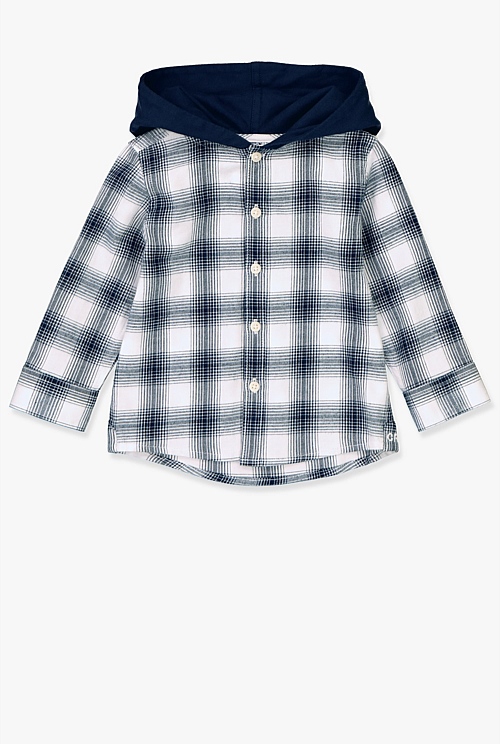 Marshmallow Hooded Check Shirt - Shirts | Country Road