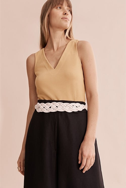 White Weaved Tube Belt - Belts | Country Road