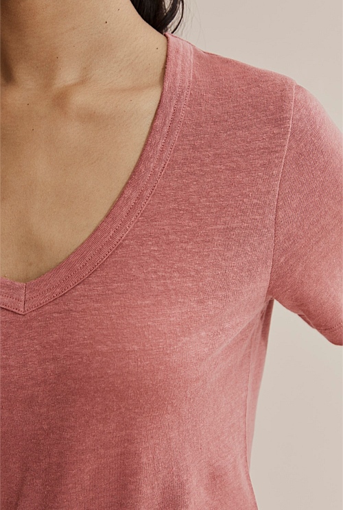 Cardamom Short Sleeve Linen T-Shirt - T-Shirts & Tops | Country Road