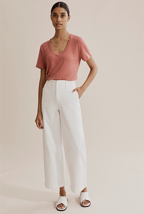 Cardamom Short Sleeve Linen T-Shirt - T-Shirts & Tops | Country Road