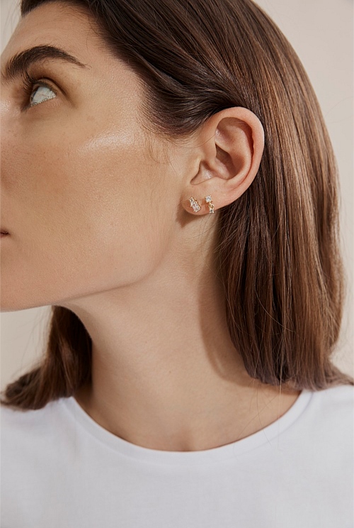 Gold Crystal Stud Pack - Earrings | Country Road