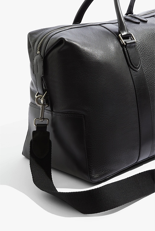 Black Leather Weekender - Bags | Country Road