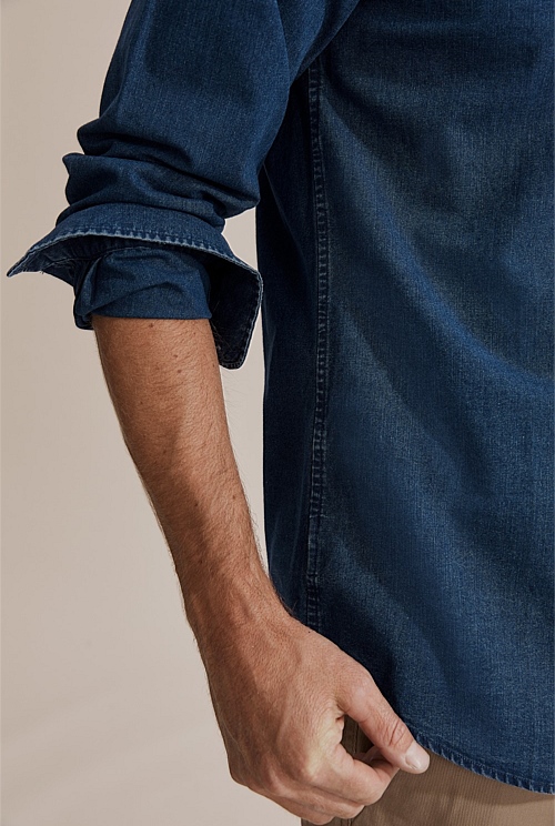 Denim Regular Denim Shirt - Natural Fibres | Country Road