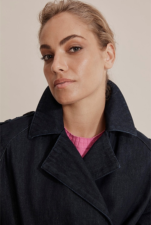 Raw Denim Raw Australian Cotton Denim Trench - Australian Grown ...