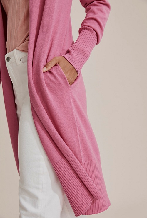 French Rose Verified Australian Merino Wool Cardigan - Knitwear ...