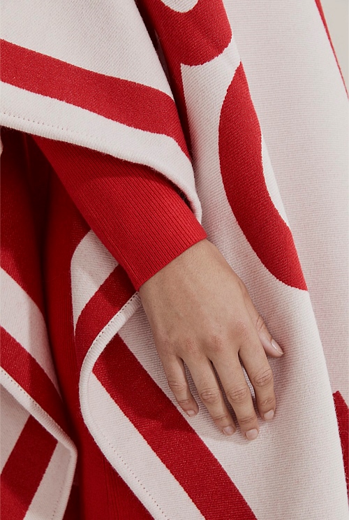 Lipstick Red Branded Wool Scarf - Hats, Scarves & Gloves | Country Road