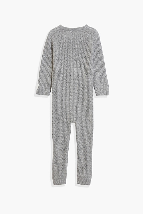 Grey Marle Cable Knit Jumpsuit - Jumpsuits & Bodysuits | Country Road