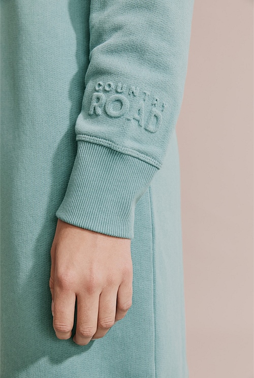Petrol Australian Cotton Modern Sweat Dress - Natural Fibres | Country Road