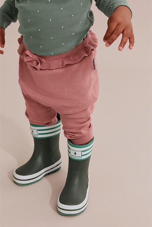 Rust Rib Frill Knit Pant - Pants | Country Road