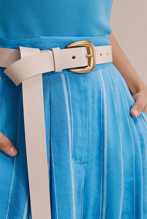 Linen Long Leather Belt - Belts | Country Road
