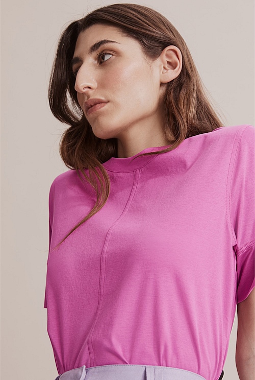 Berry Structured Fashion T-Shirt - T-Shirts & Tops | Country Road