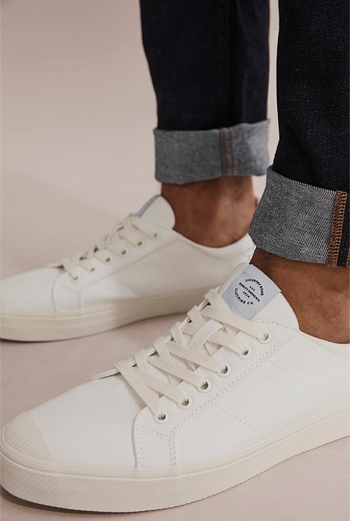 White Organically Grown Cotton Sneaker - Casual Shoes | Country Road