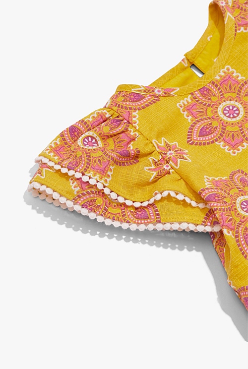 Marigold Star Print Lace Dress - Natural Fibres | Country Road