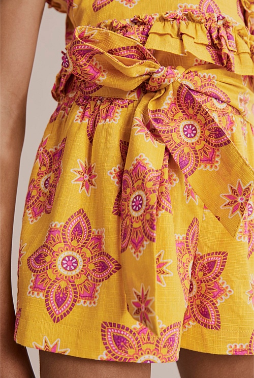 Marigold Star Print Skort - Natural Fibres | Country Road