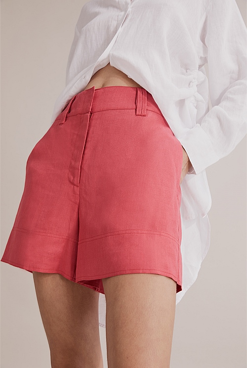 Primrose Organically Grown French Linen Wide Leg Short - Shorts ...